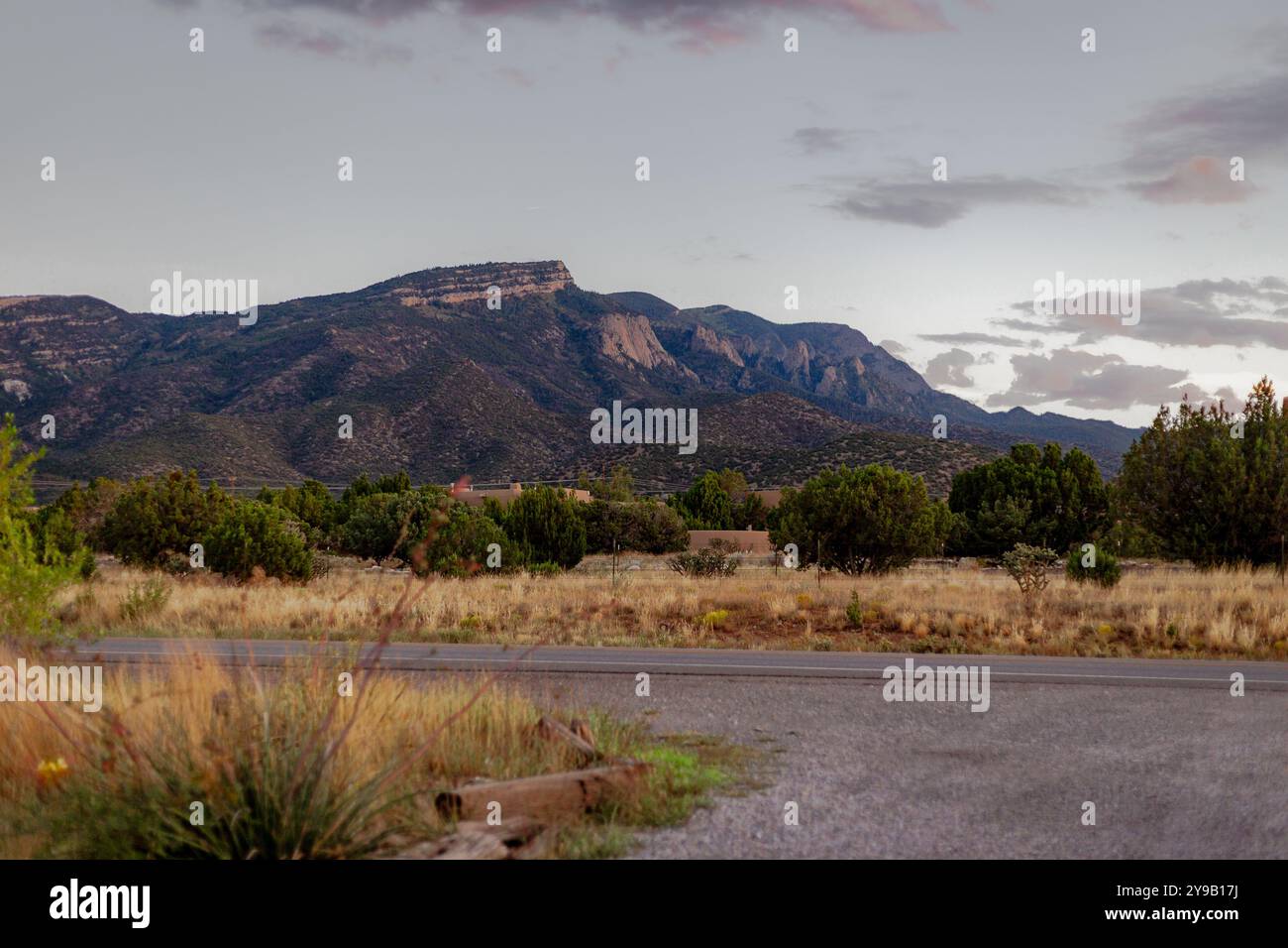 Evening View of Sandia Crest Stock Photo - Alamy