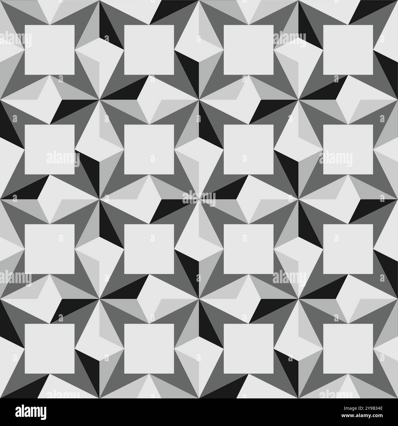 Black and White Geometric Seamless Patterns. Retro Mod Backgrounds in ...