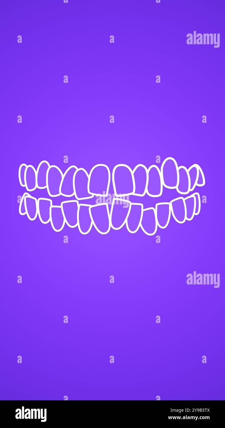 Minimalist Dental alignment in White Line Art Stock Photo - Alamy