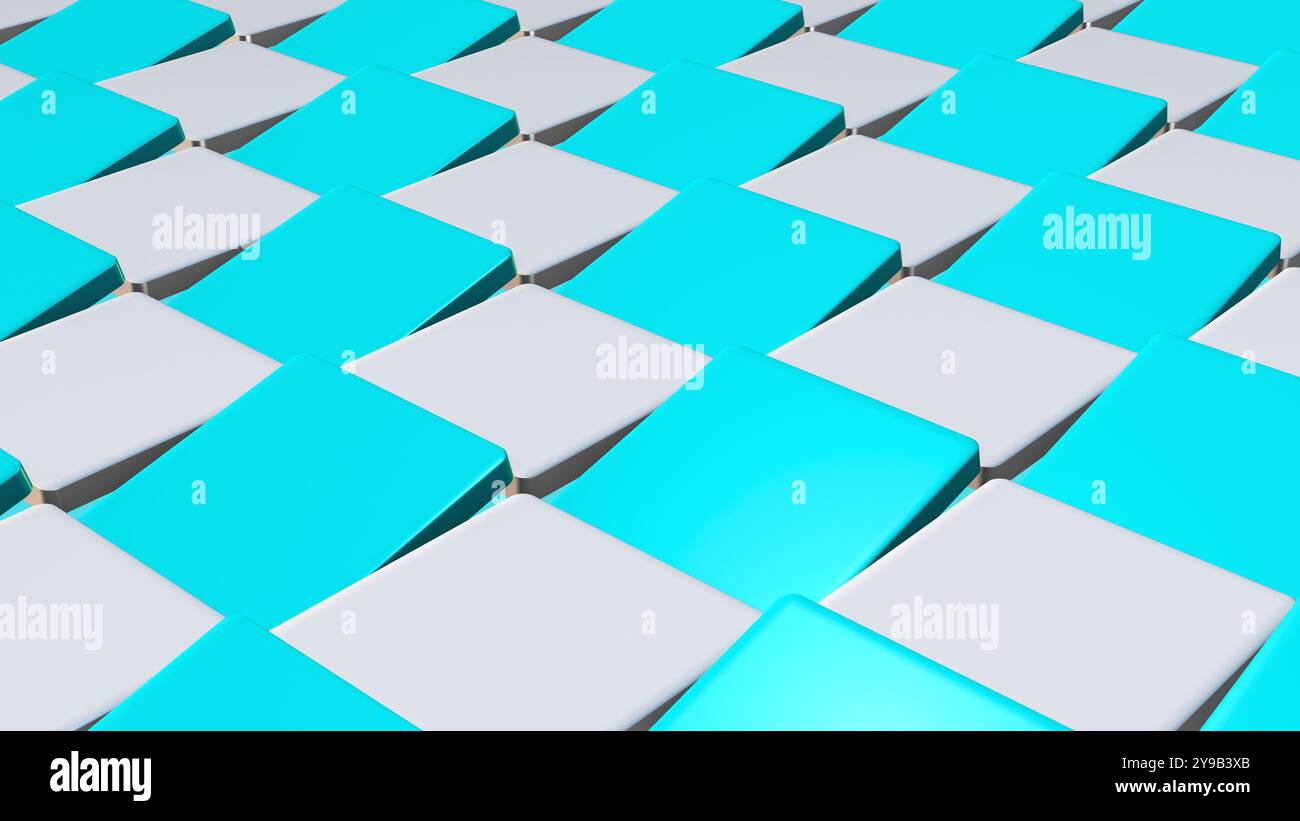 Interior Design with Rotating Blue Blocks Stock Photo - Alamy