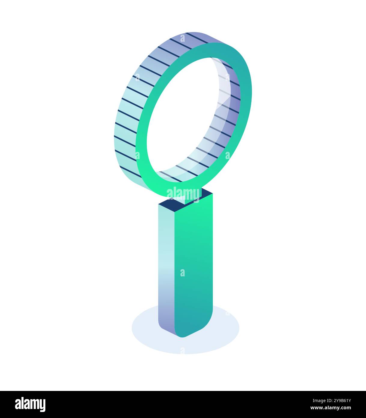 Magnifying glass isolated on white background. Isometric object. Vector ...