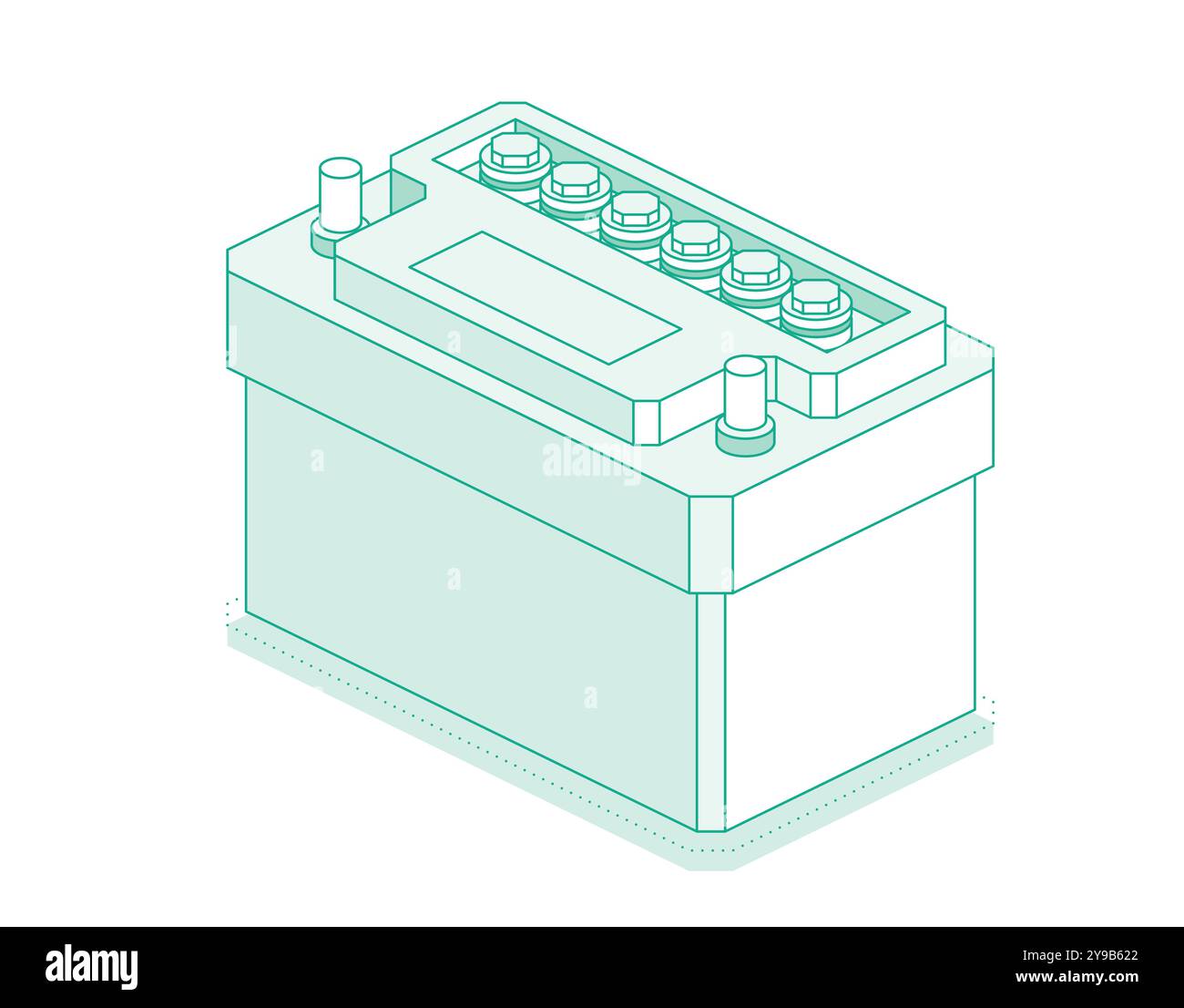 Car battery isolated on white background. Accumulator battery ...
