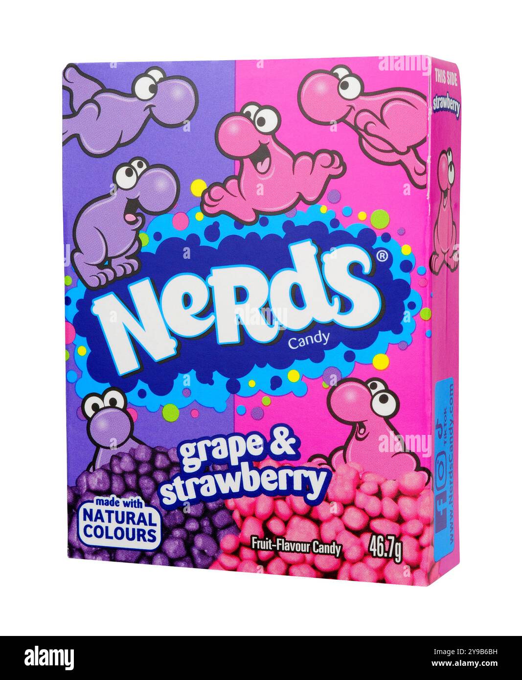 Nerds grape and strawberry fruit flavour candy sweets in a 46.7g box ...