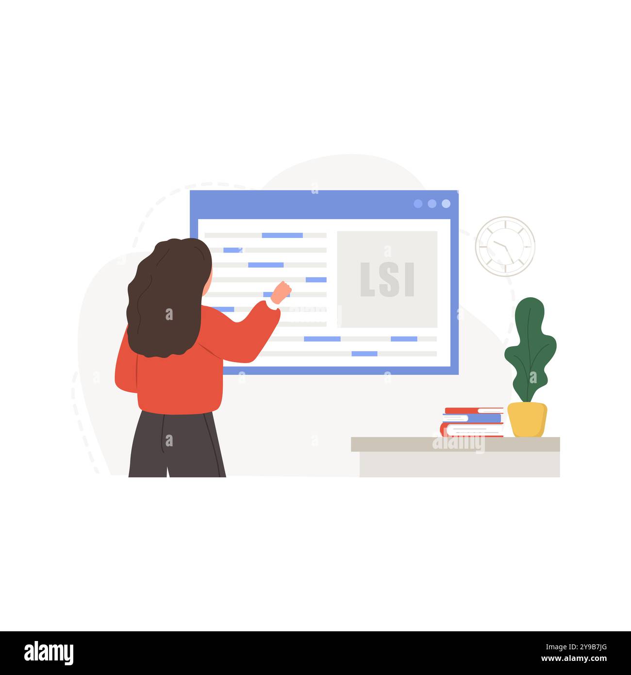 Lsi Keyword Service Latent Semantic Indexing Key Phrases Generator Vector Illustration In