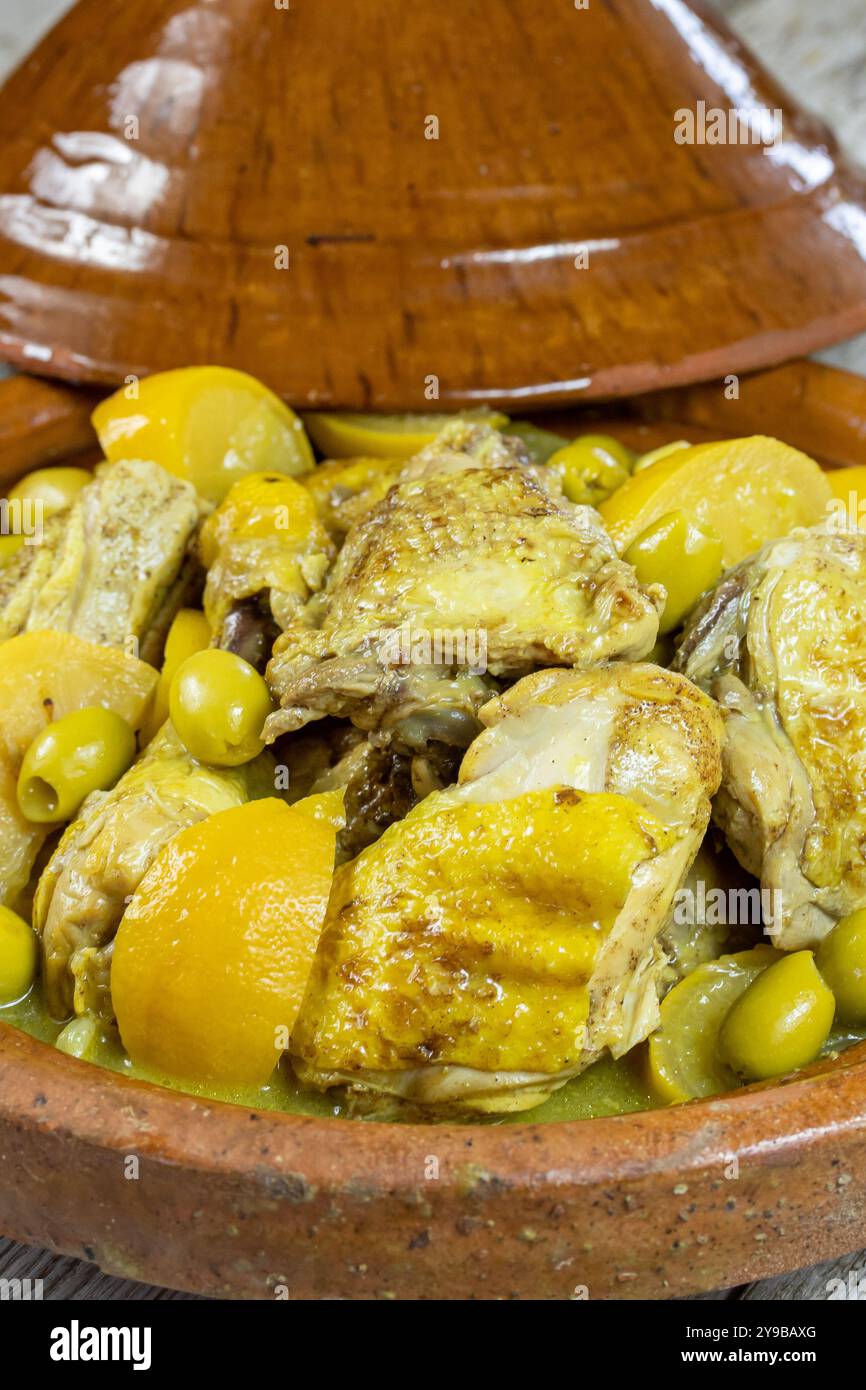 Chicken tagine with lemon and olives Stock Photo - Alamy