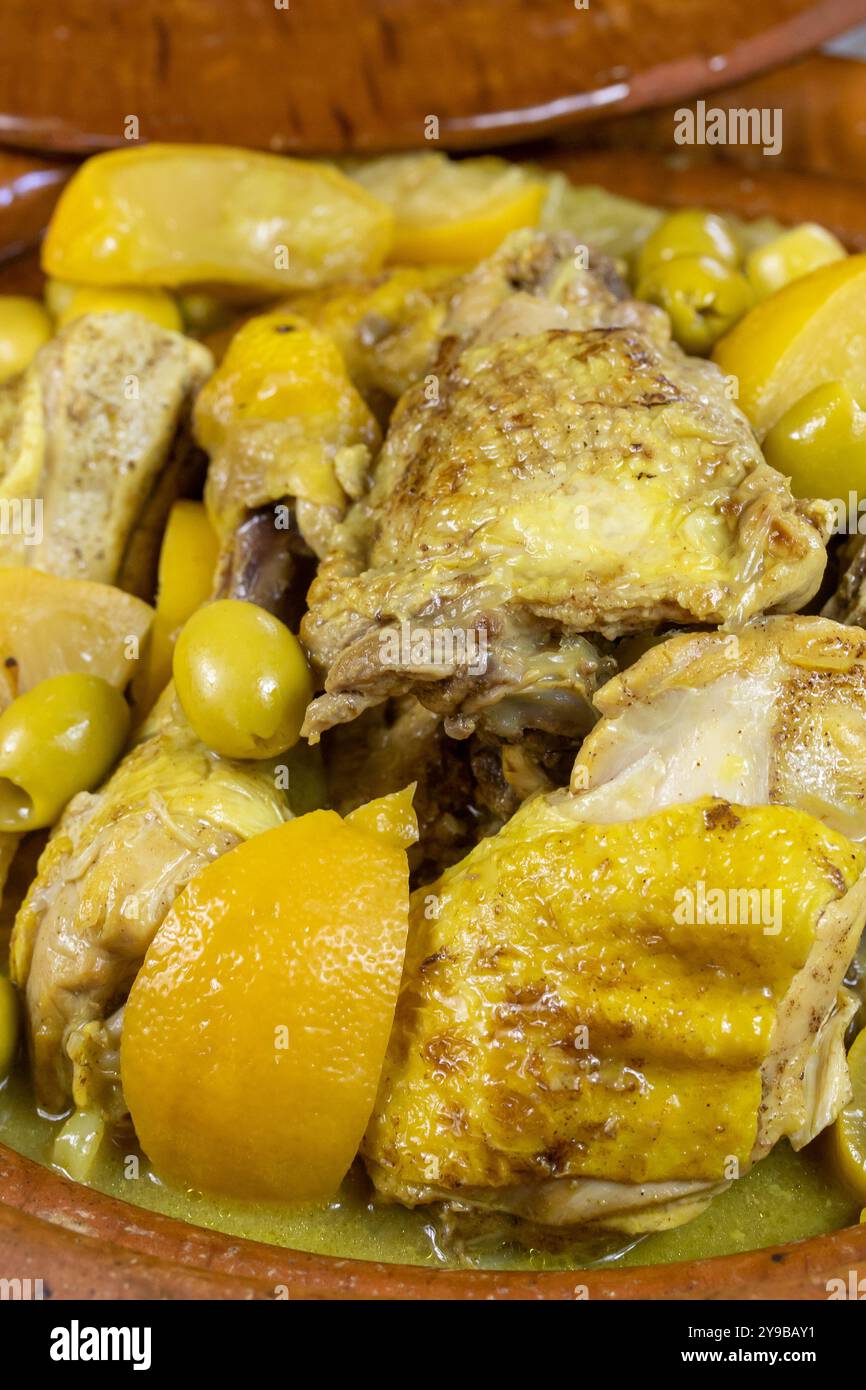 Chicken tagine with lemon and olives Stock Photo - Alamy