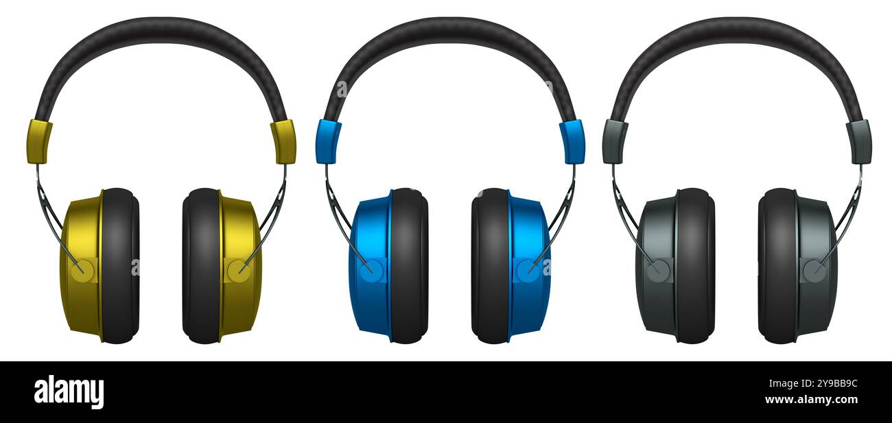 Stylish gaming headsets for immersive sound experiences isolated on ...