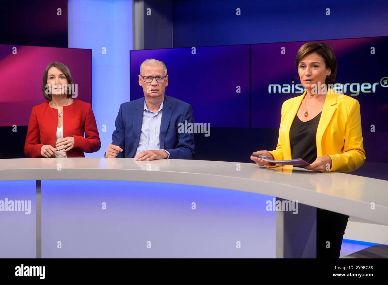 Claudia Major, Günther Jauch und Sandra Maischberger in der ARD ...