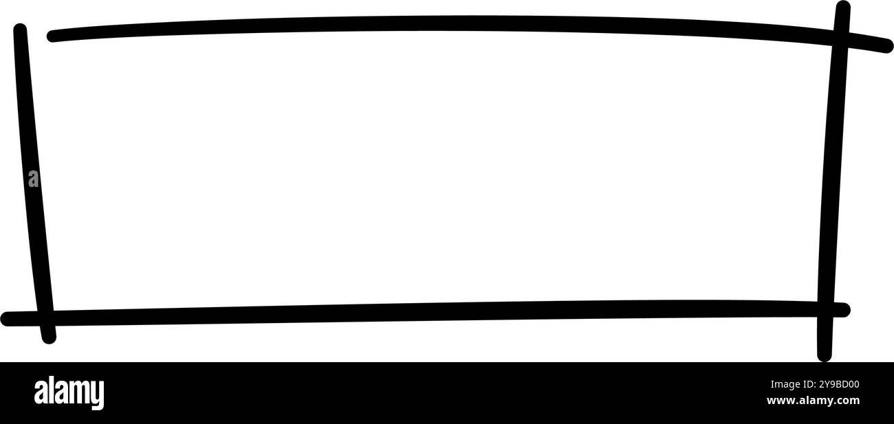 Free hand drawn rectangle frame. Doodle rectangular shape. Scribble ...
