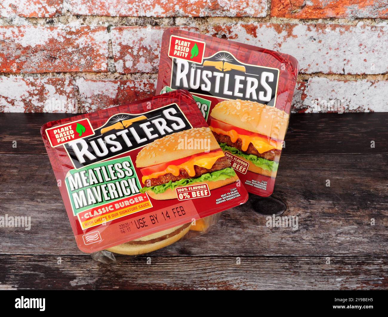 Rustlers meat free maverick burger formed from pea protein microwave ...