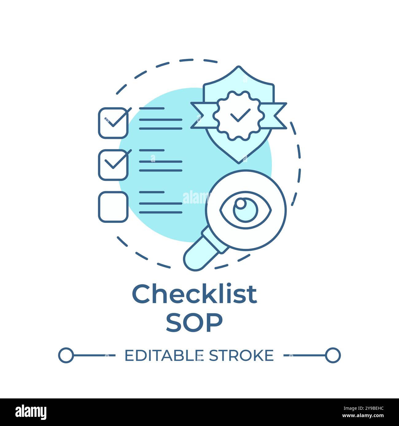 Checklist sop soft blue concept icon Stock Vector Image & Art - Alamy