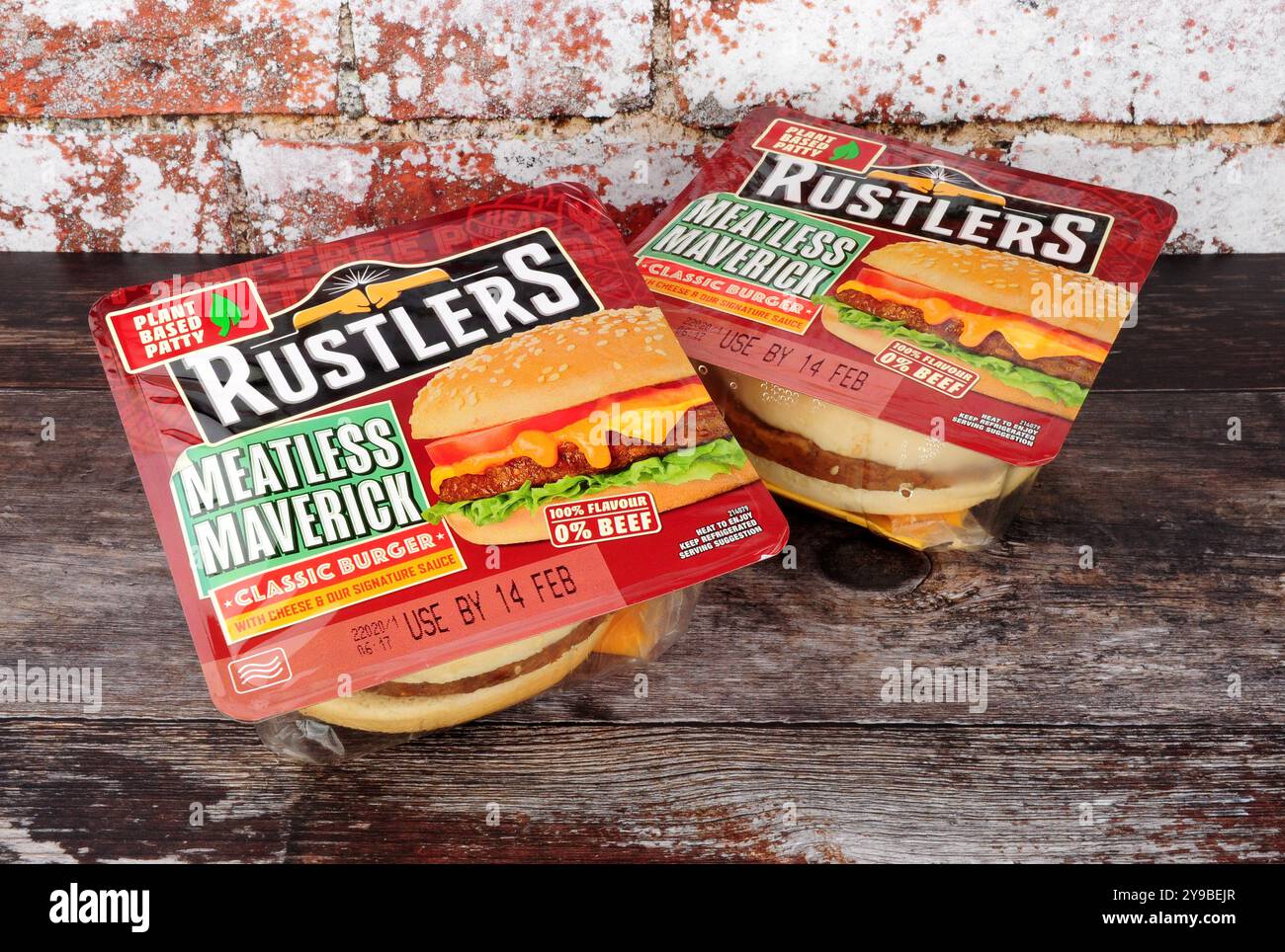 Rustlers meat free maverick burger formed from pea protein microwave ...