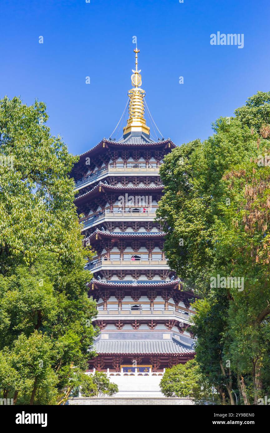 Historic Leifeng Pagoda at the West Lake in Hangzhou, China Stock Photo ...