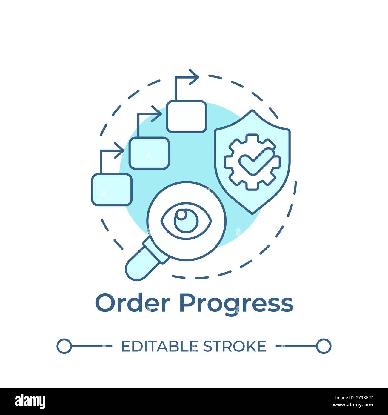 Order progress soft blue concept icon Stock Vector Image & Art - Alamy