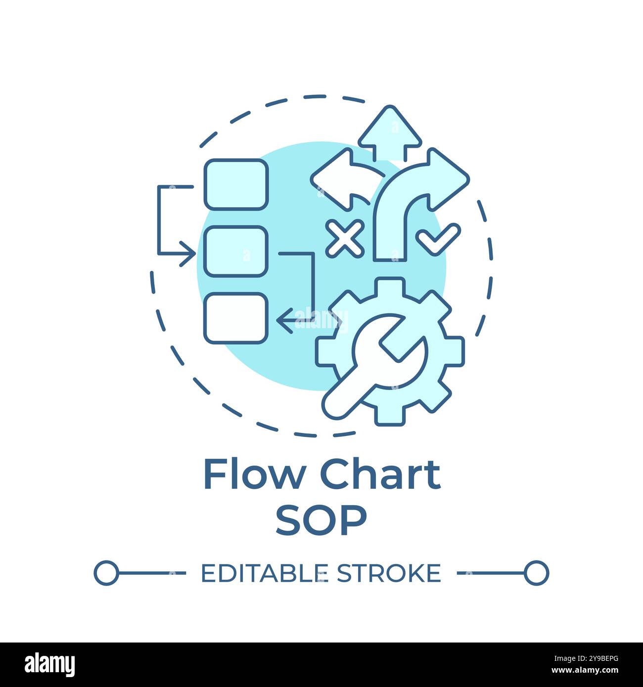 Flow chart sop soft blue concept icon Stock Vector Image & Art - Alamy