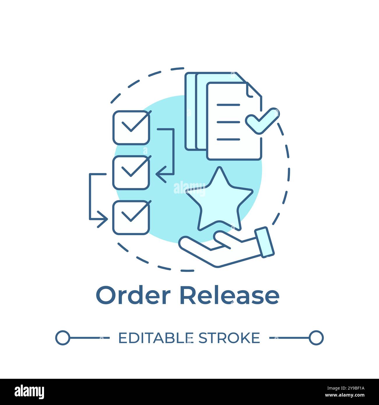 Order release soft blue concept icon Stock Vector Image & Art - Alamy