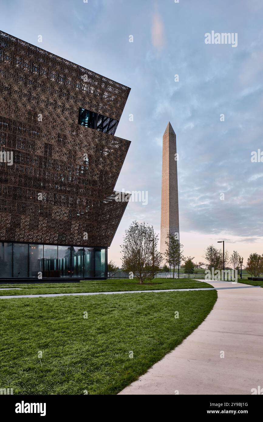 The National Museum of African American History and Culture stands with ...