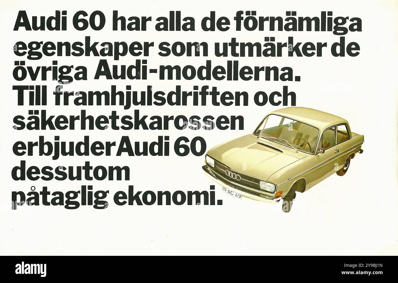 4 1969 Audi 60 - Vintage press car advertising Stock Photo - Alamy