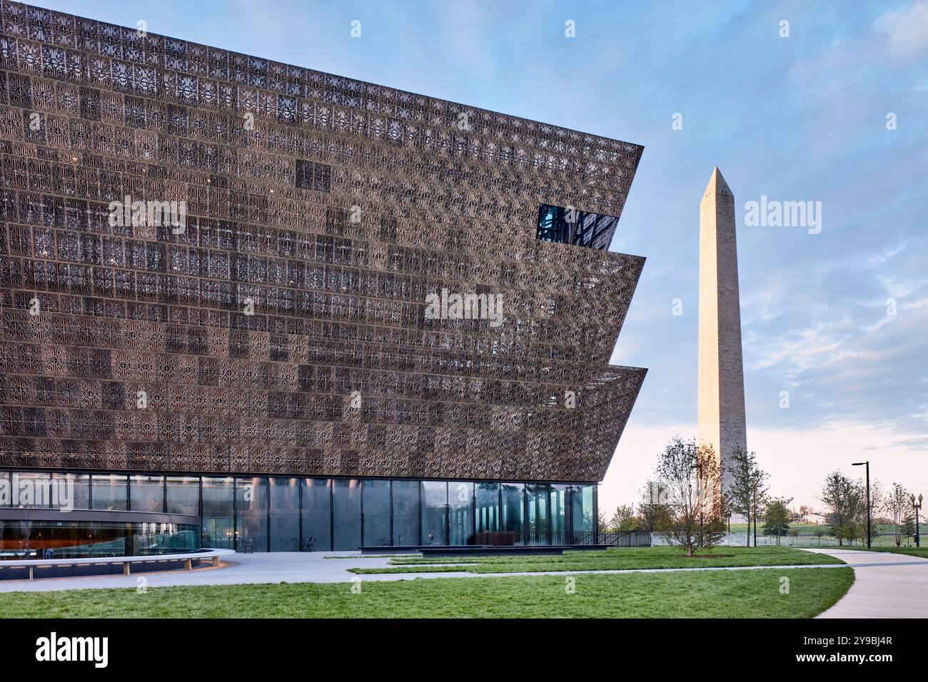 The National Museum of African American History and Culture stands with ...