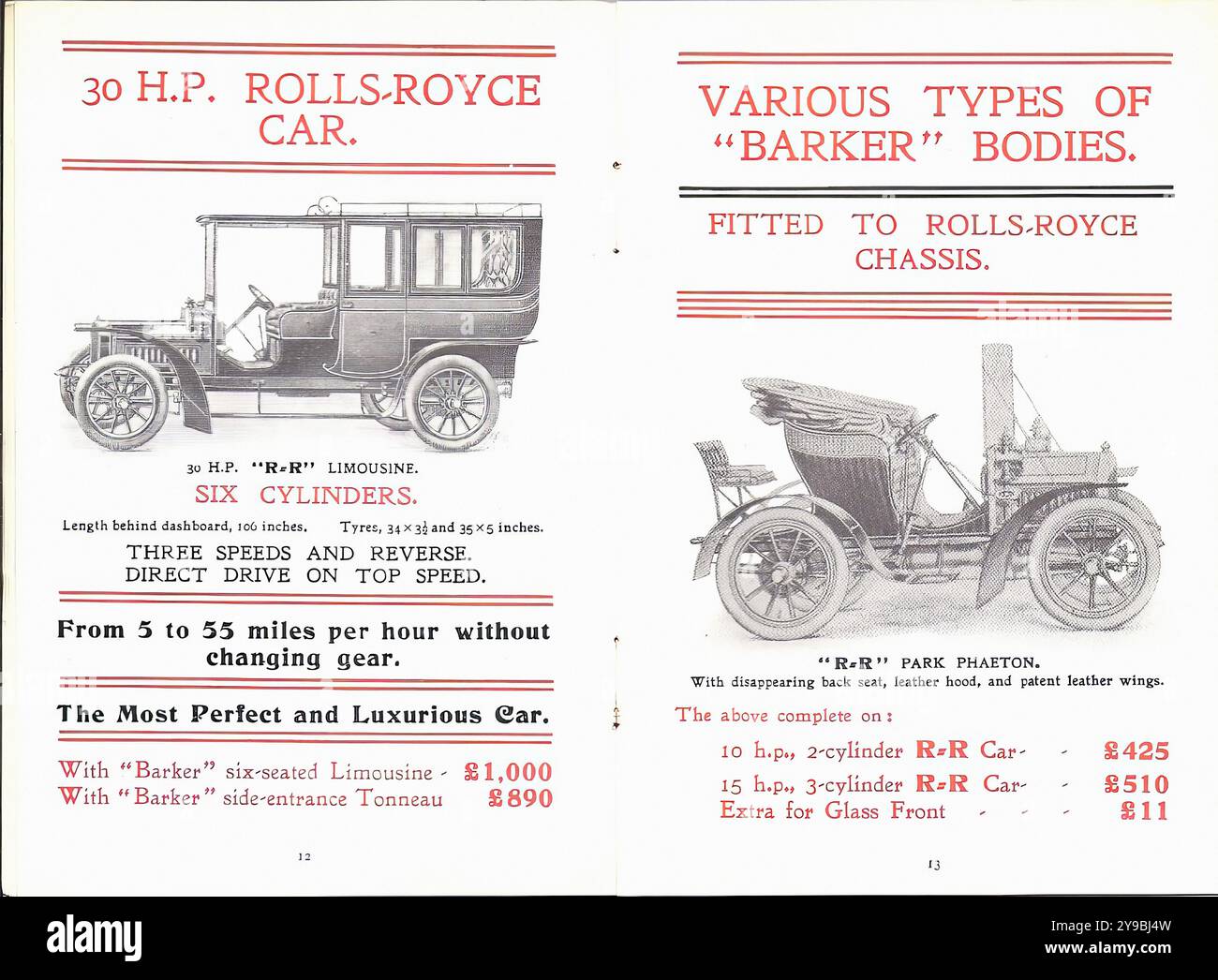 1905 Rolls-Royce brochure 0005 - Vintage press car advertising Stock ...