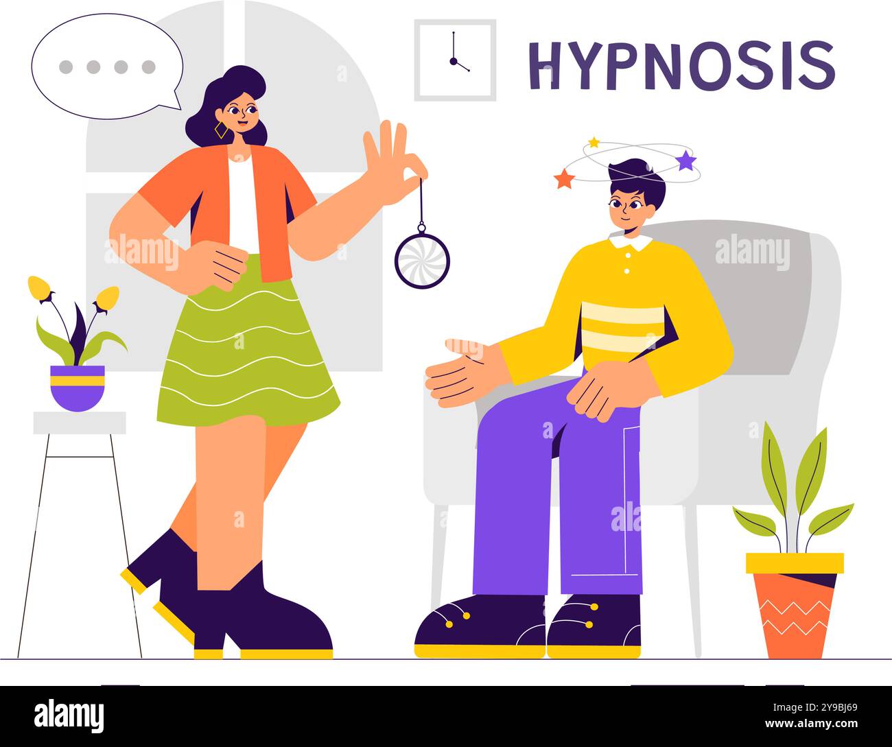 Hypnosis Vector Illustration featuring Black and White Spiral Patterns ...