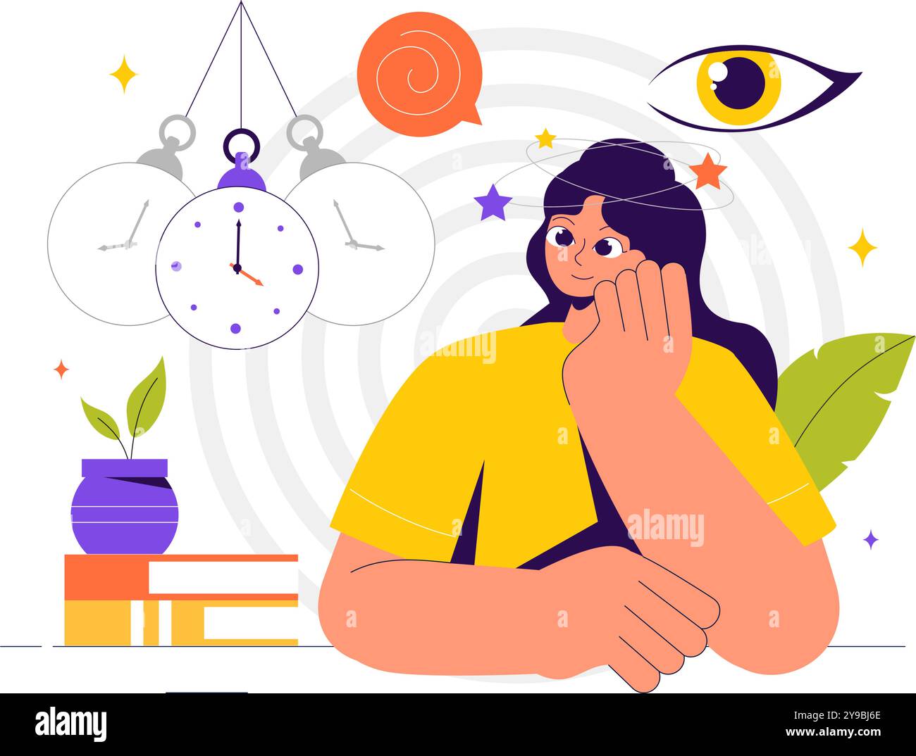 Hypnosis Vector Illustration featuring Black and White Spiral Patterns ...