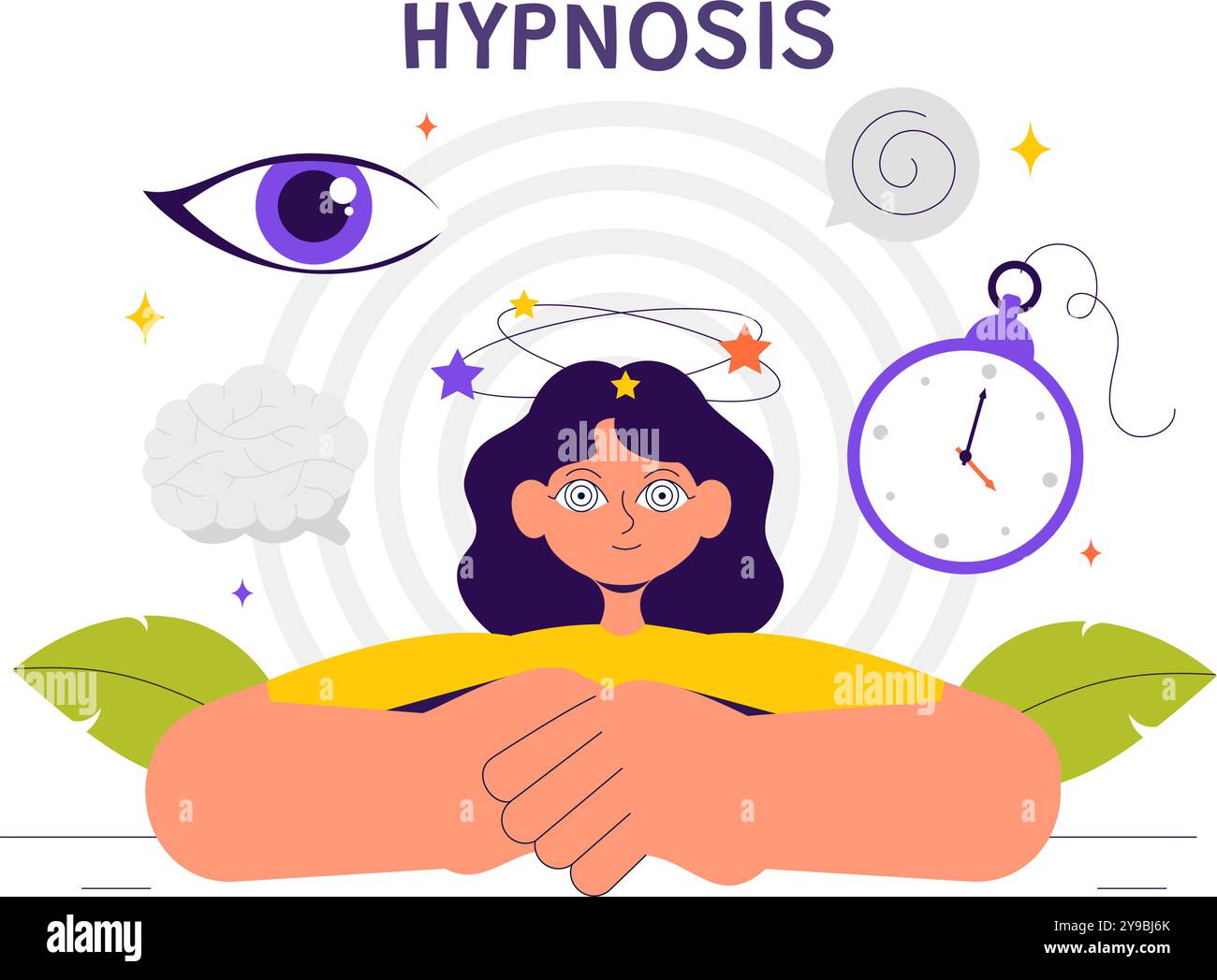 Hypnosis Vector Illustration featuring Black and White Spiral Patterns ...