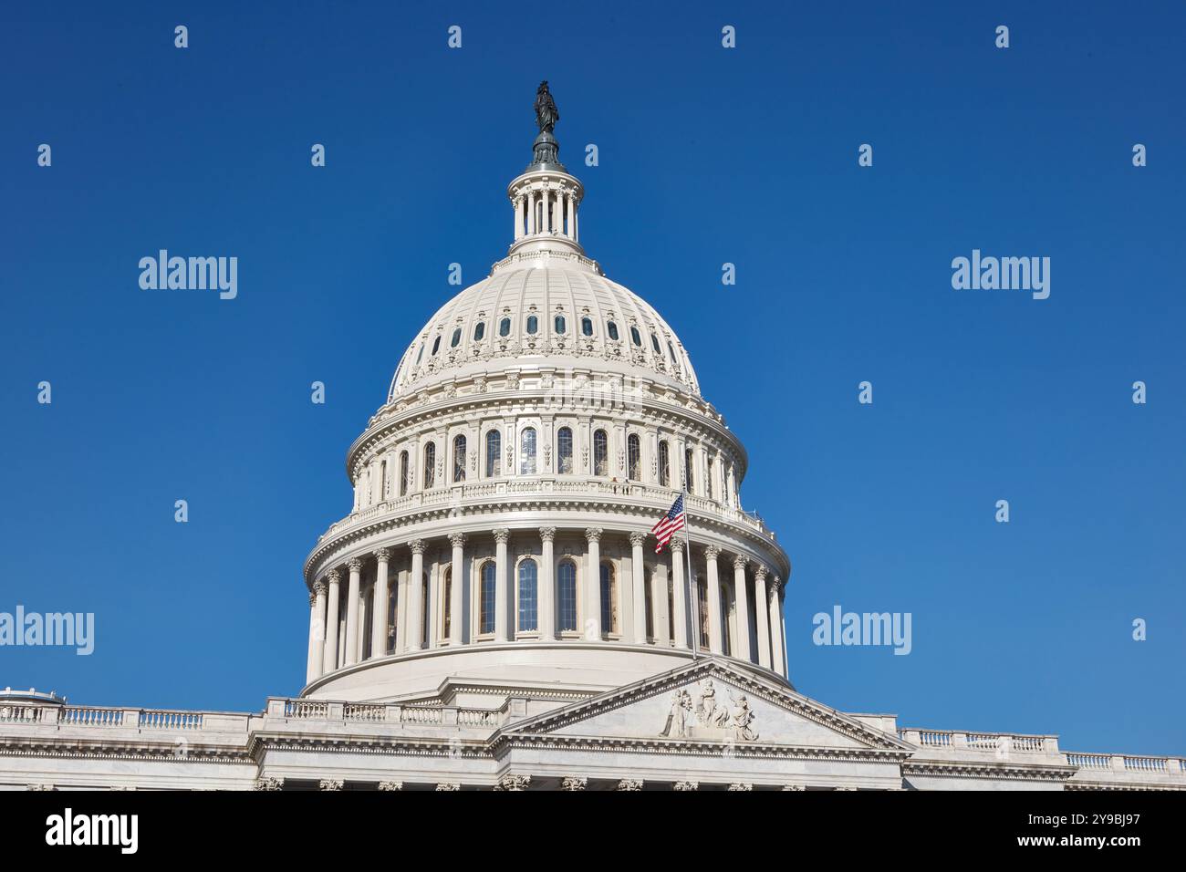 The iconic dome of the United States Capitol Building in Washington, D ...