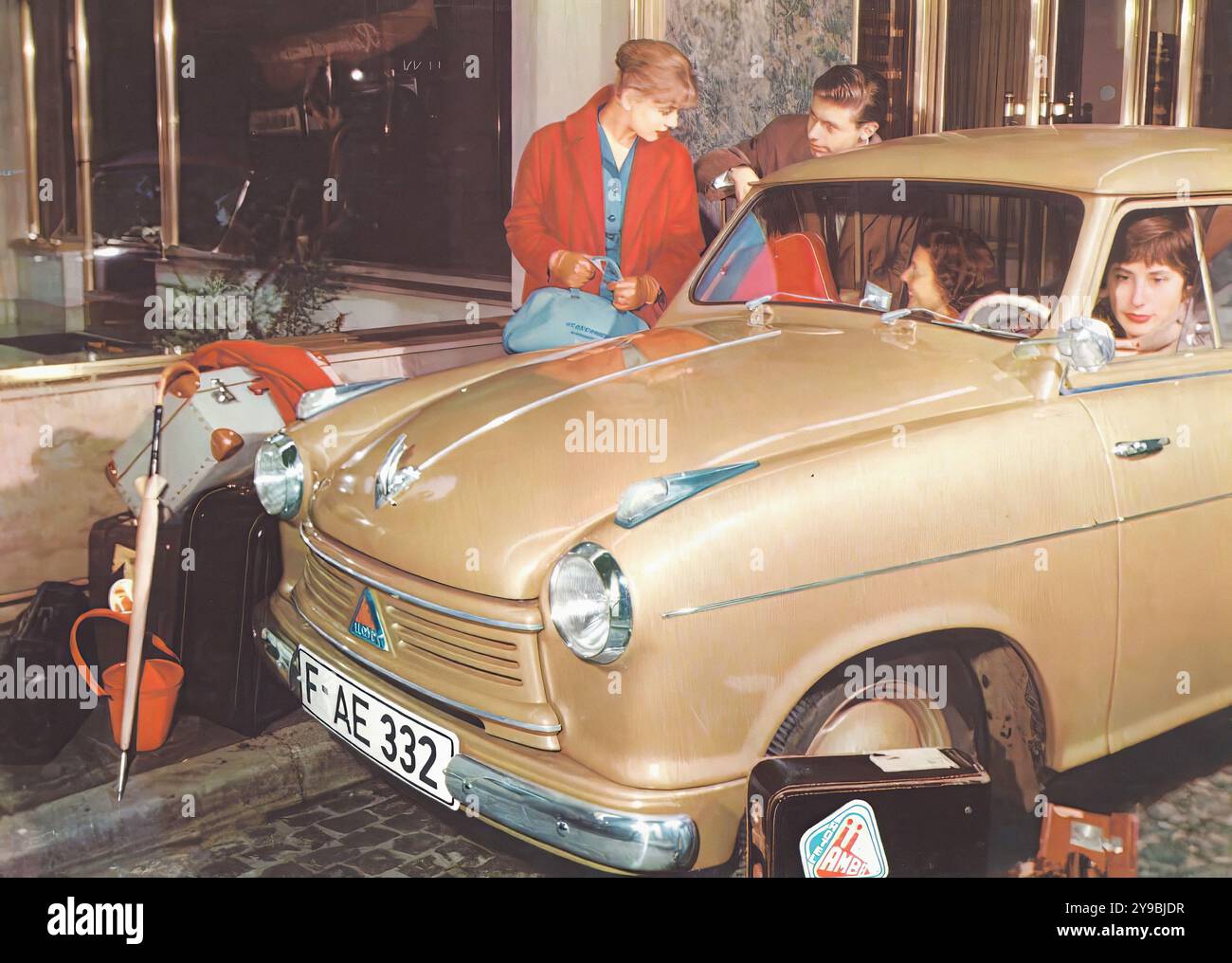 1957 Lloyd 600 0001 - Vintage press car advertising Stock Photo - Alamy