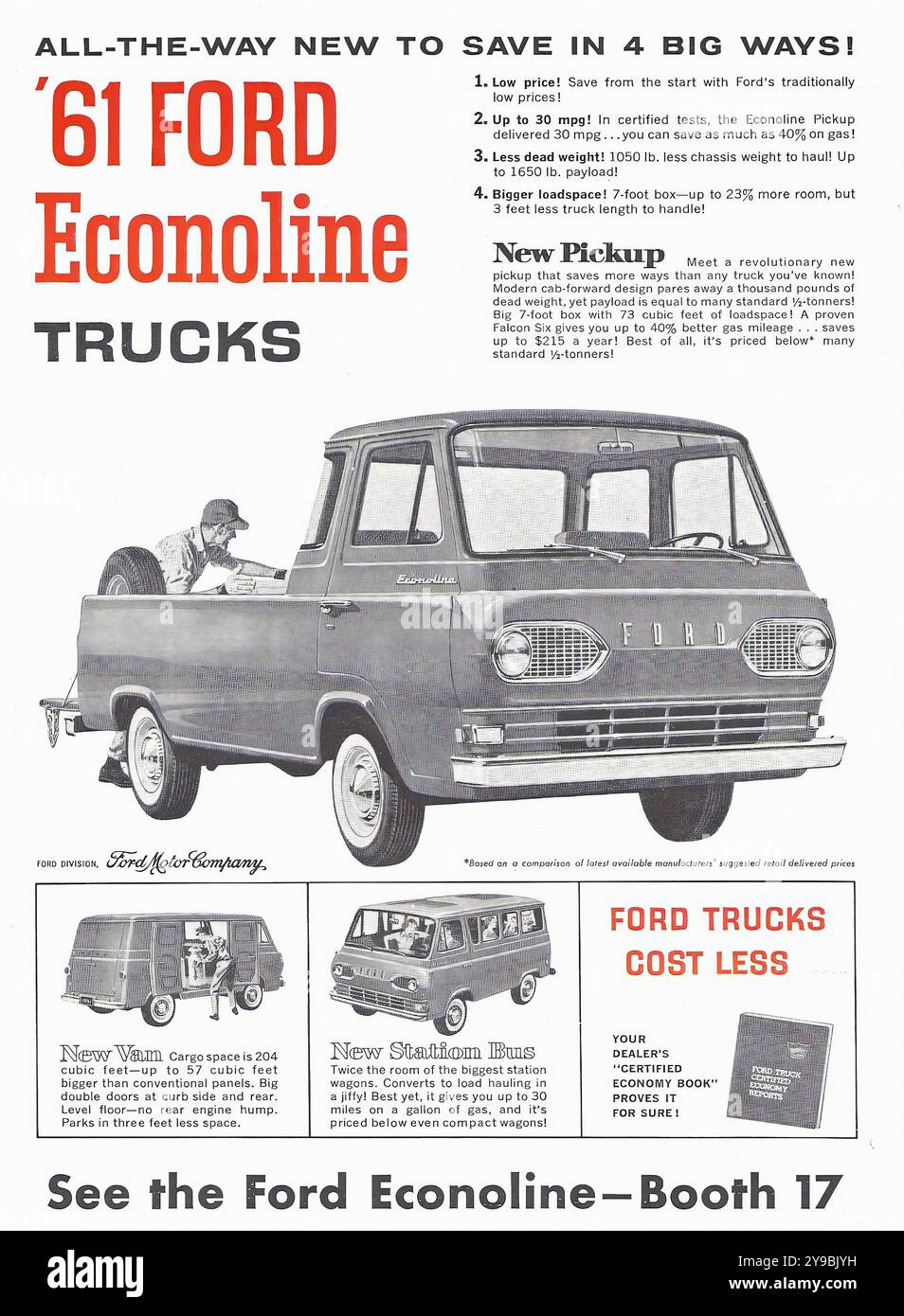 Ford E Series Panel Econoline Ford E-Series Econoline Panel Van 1961 3D ...