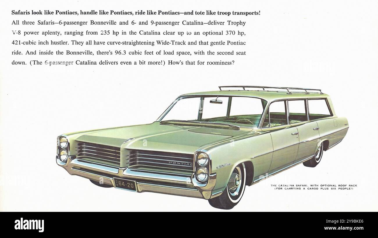 1964 Pontiac Catalina Safari - Vintage press car advertising Stock ...