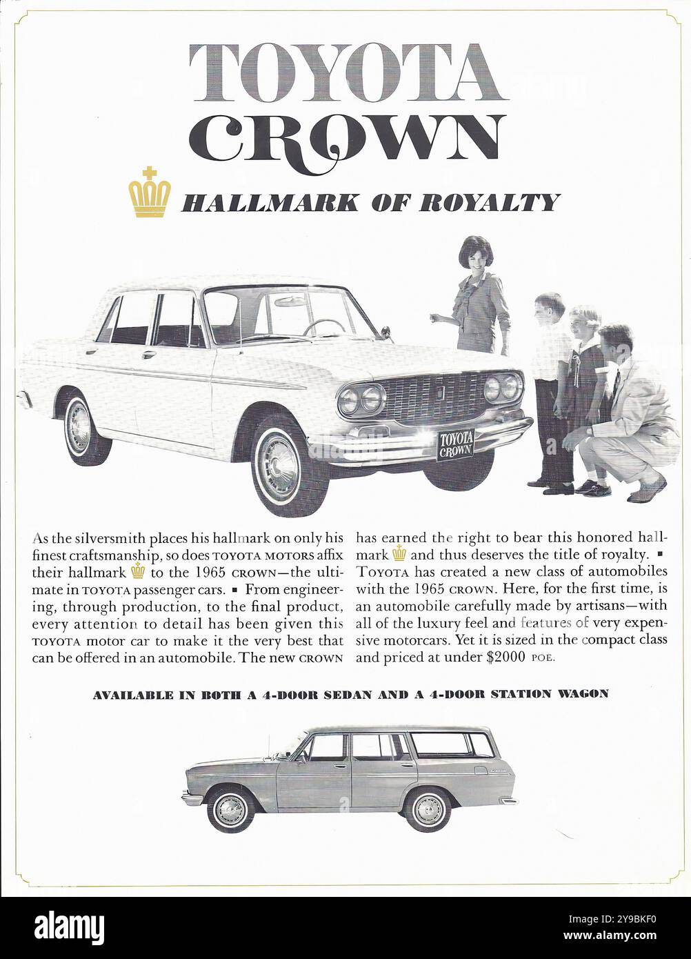 1965 Toyota Crown for USA - Vintage press car advertising Stock Photo ...