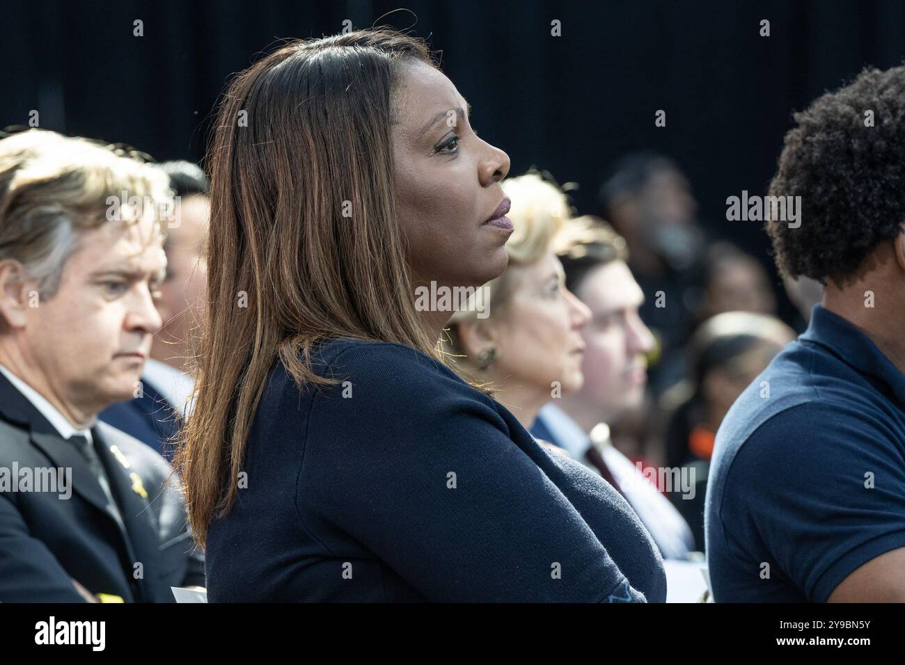 New York, USA. 09th Oct, 2024. NYS General Attorney Letitia James ...