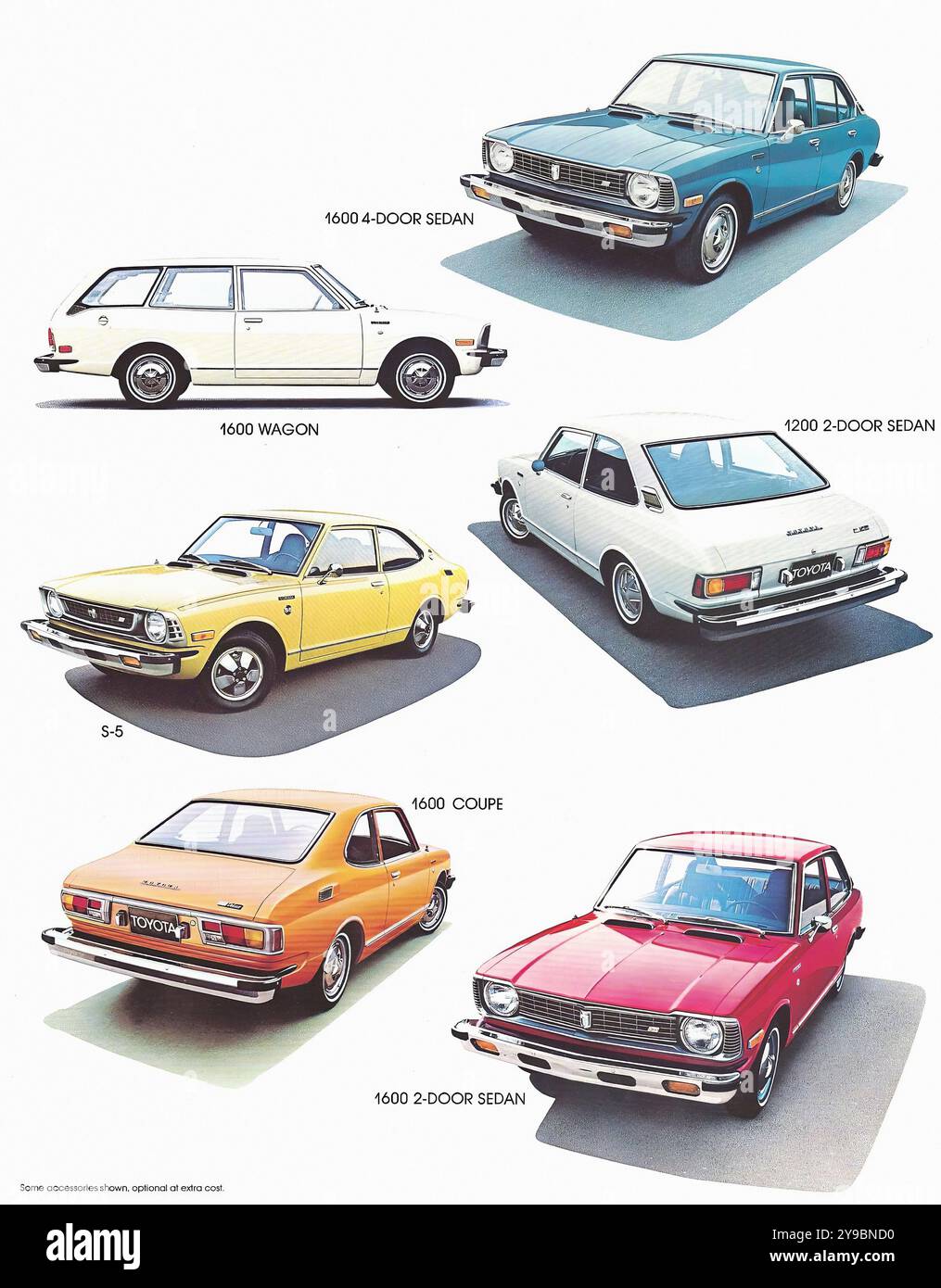 1974 Toyota Corolla - Vintage press car advertising Stock Photo - Alamy