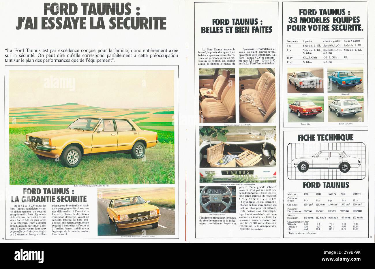 1978 Ford Line up - Vintage French press car advertising Stock Photo ...