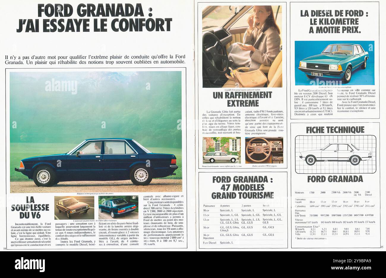 1978 Ford Line up - Vintage French press car advertising Stock Photo ...