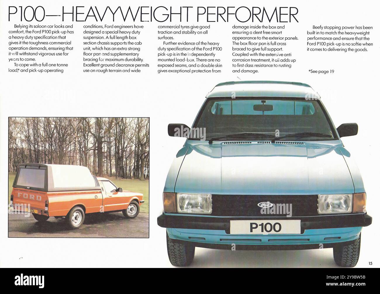 1982 Ford P100 - Vintage press car advertising Stock Photo - Alamy