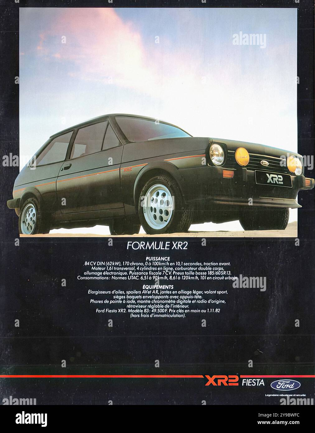 1983 Ford Fiesta XR2 - Vintage French press car advertising Stock Photo ...