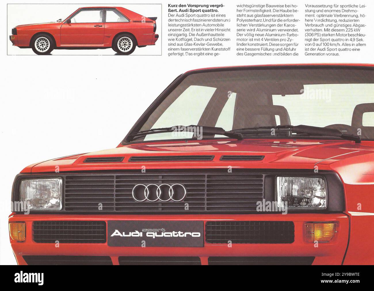 1985 Audi Sport Quattro - Vintage press car advertising Stock Photo - Alamy