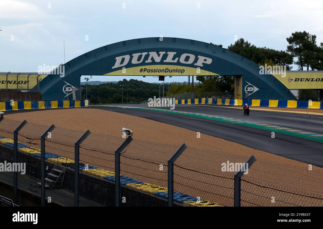 Close-up of he famous Dunlop Bridge on the The Bugatti Circuit, located ...