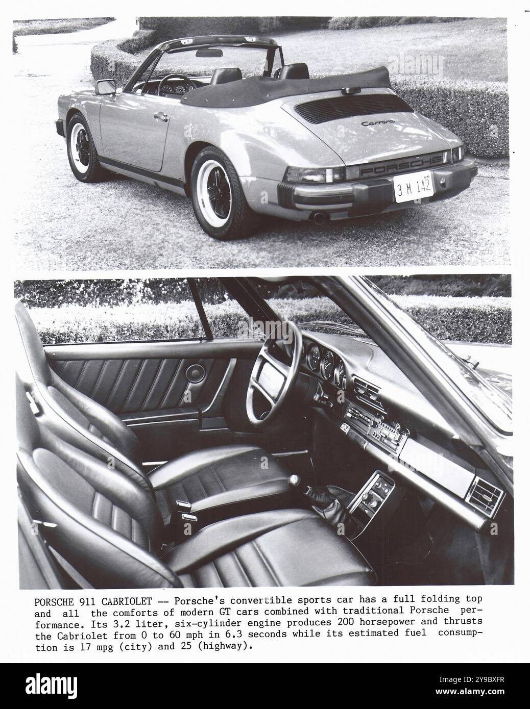 1986 Porsche Press Kit 0001 - Vintage press car advertising Stock Photo ...