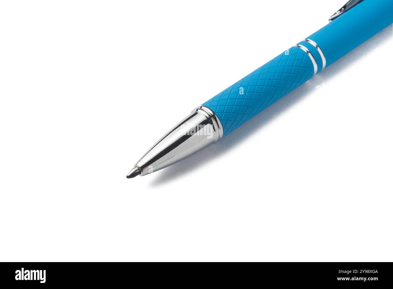 Elegant blue ballpoint pen isolated Stock Photo - Alamy