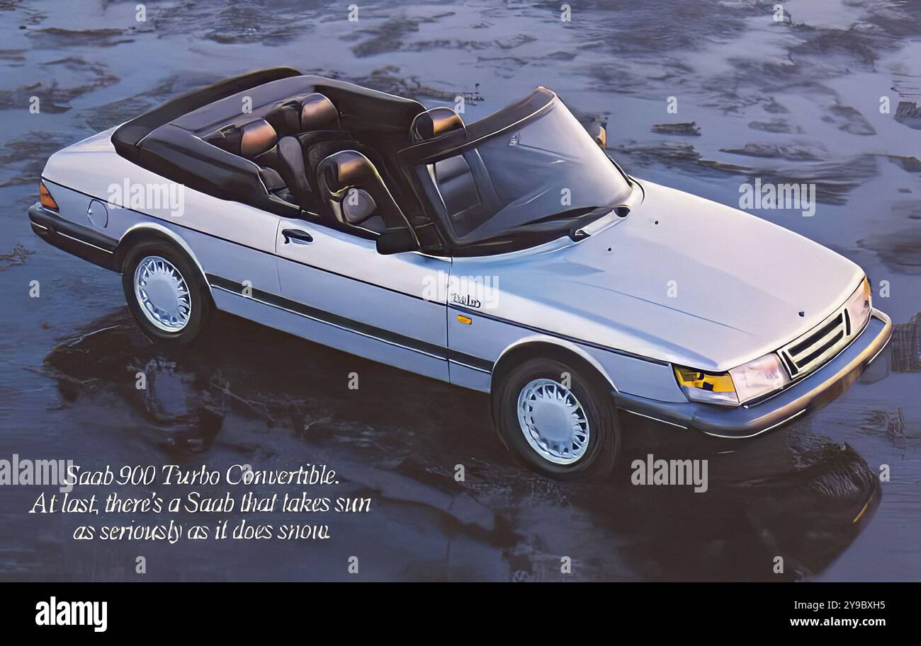 SAAB 900 1987 - Vintage press car advertising Stock Photo - Alamy