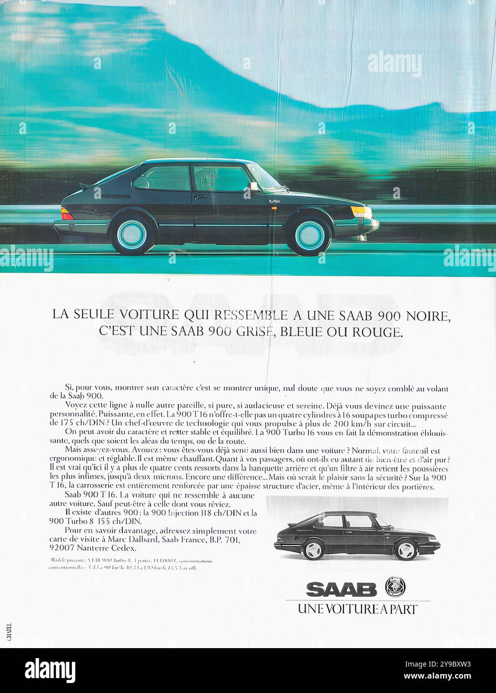 1987 Saab 900 - Vintage French press car advertising Stock Photo - Alamy