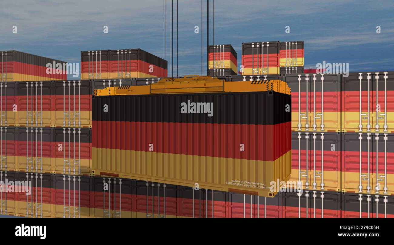 Germany export production and import containers cargo crane. Business ...
