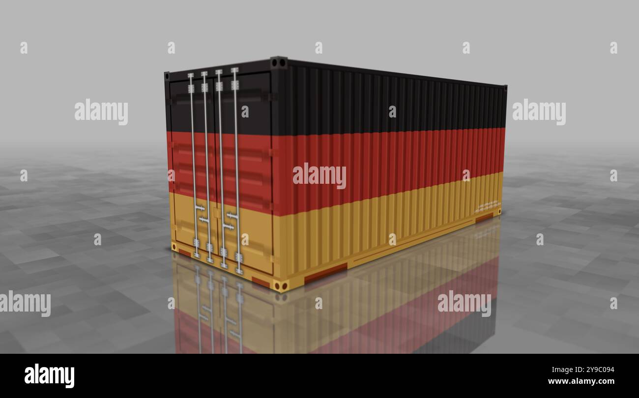 Germany export production and import cargo containers in row business ...