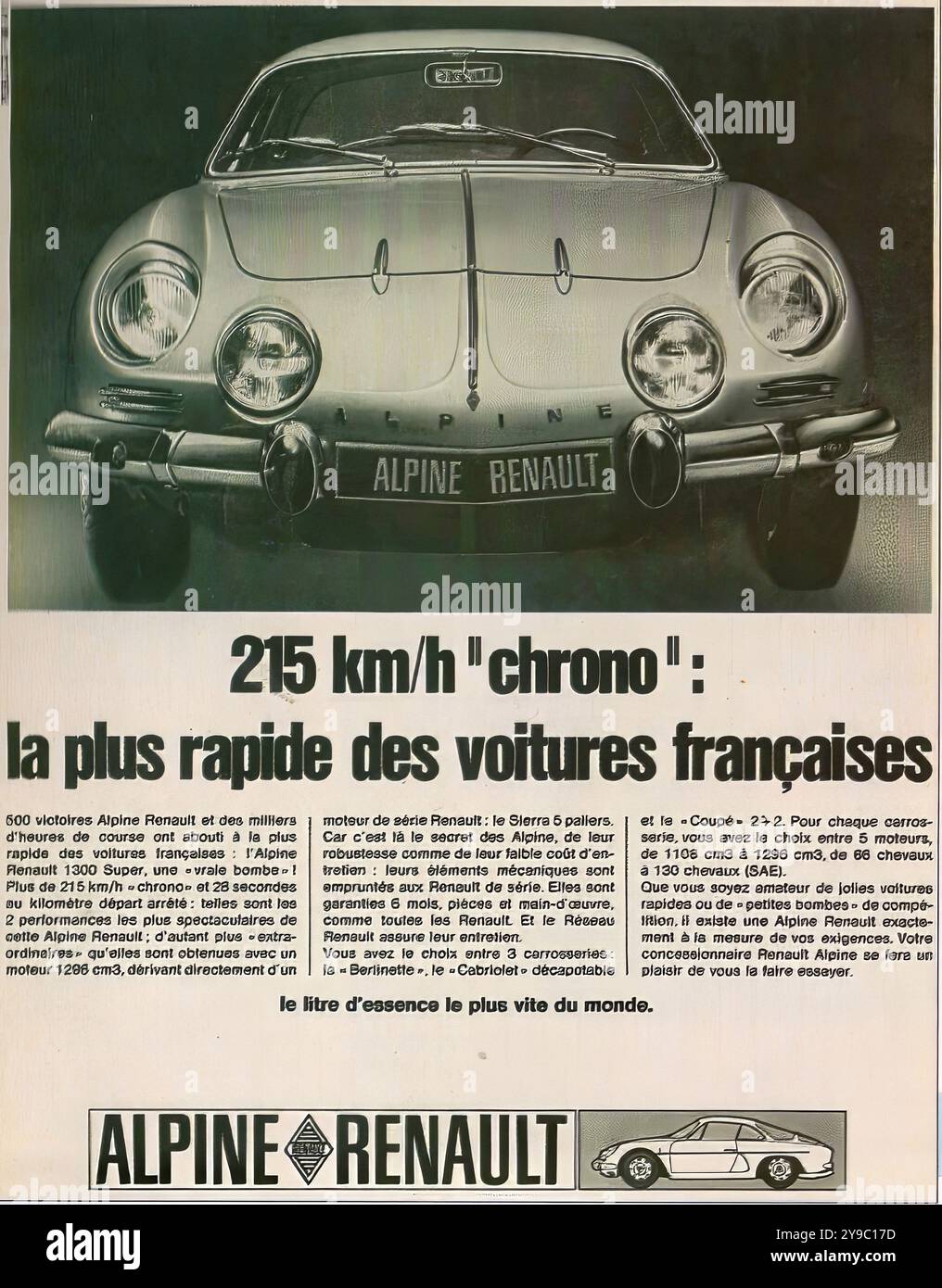 Alpine Renault A110 (1967) - Vintage press car advertising Stock Photo ...