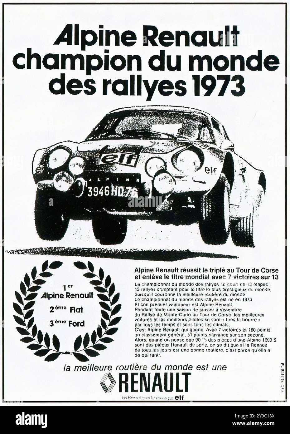 Alpine-Renault A110 (1973 World Rally Champion) - Vintage press car ...