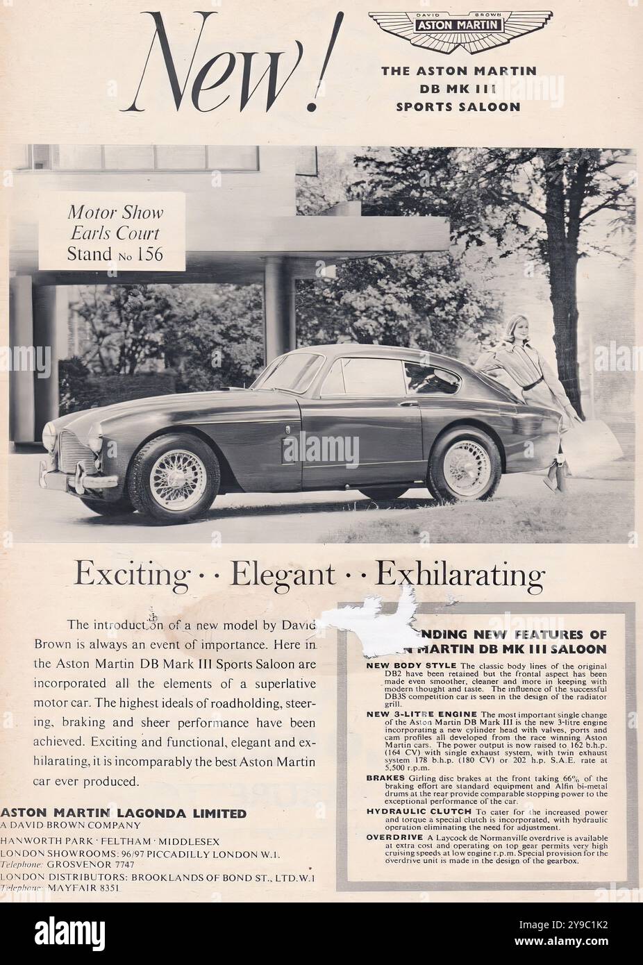 Aston-Martin DB Mark III (1958 model) - Vintage press car advertising ...