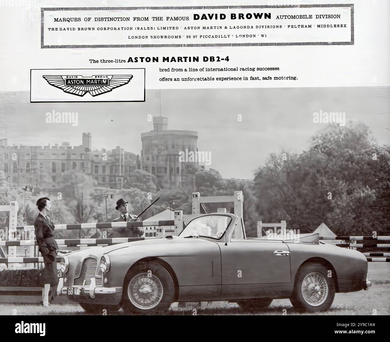 Aston-Martin DB2-4 (1955-56) - Vintage press car advertising Stock ...